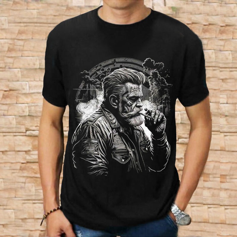 Jual KAOS DISTRO PRIA DEWASA OLD MAN SMOKING BAJU PRIA LENGAN PENDEK ...