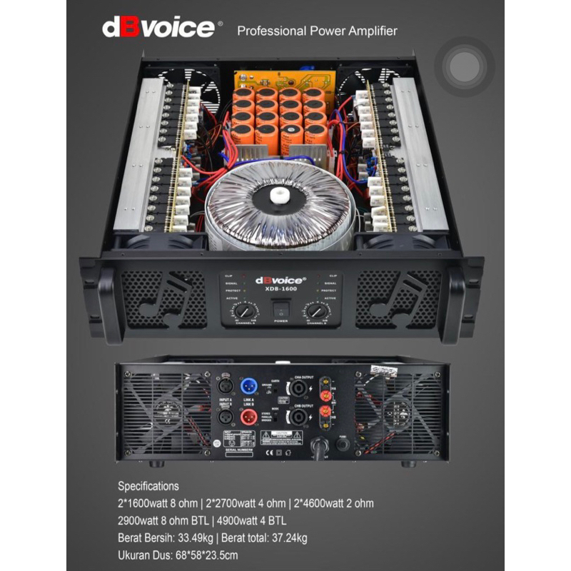 Jual Power dB Voice XDB 1600 Original Amplifier Dbvoice XDB1600 Class GB | Shopee Indonesia