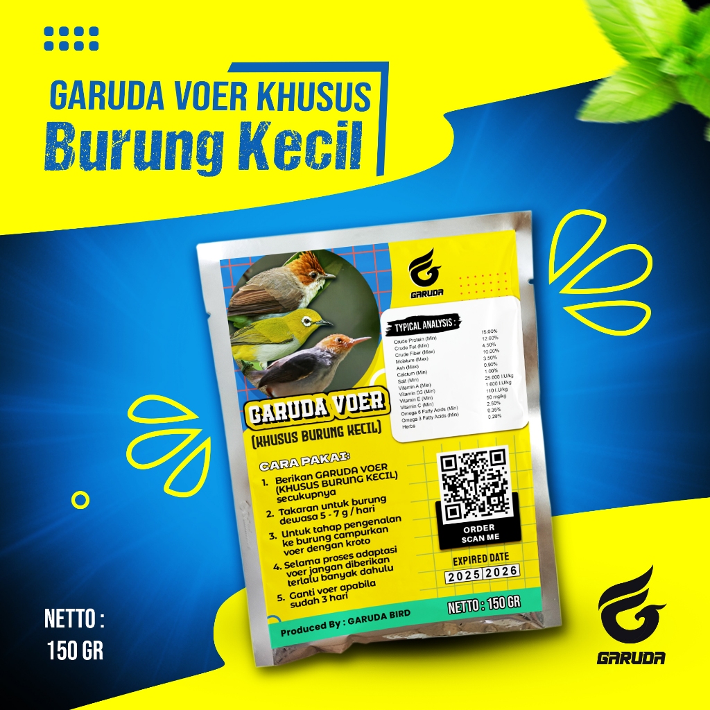 Jual VOER BURUNG KECIL | VOER HARIAN | VOER NUTRISI KOMPLIT | GARUDA ...