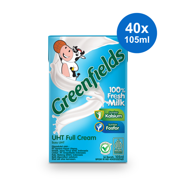 Jual Greenfields Susu UHT Full Cream 105ml x 40 pcs (Karton) | Shopee Indonesia