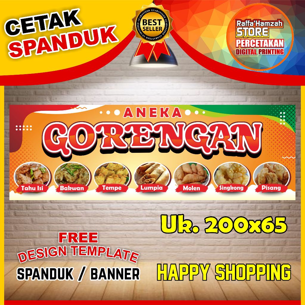 Jual Banner Spanduk Backdrop Aneka Gorengan / Banner Aneka Gorengan ...