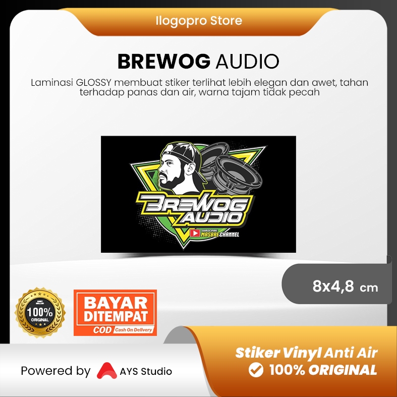 Jual Stiker Sound System BREWOG AUDIO Professional Audio Vinyl Anti Air Glossy | Shopee Indonesia