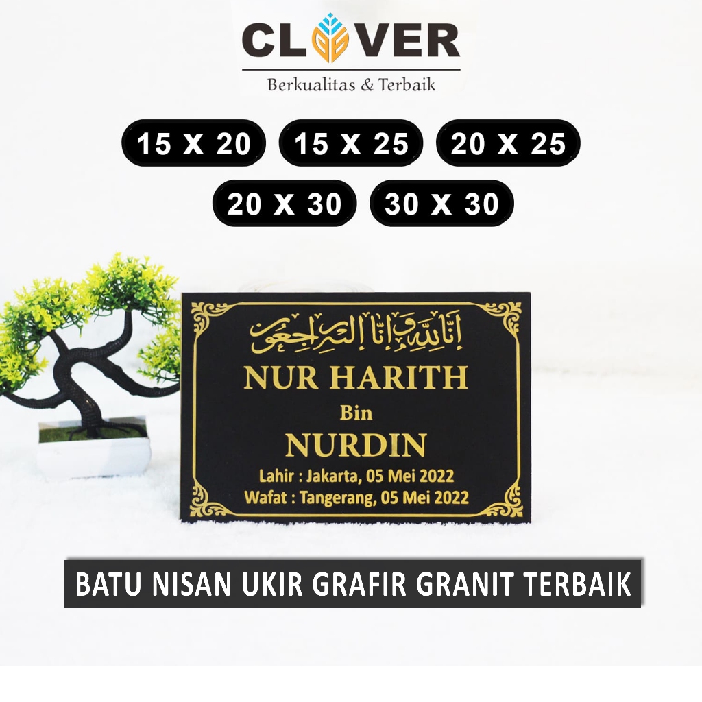 Jual Papan Nisan Tulisan Nama Kuburan Prasasti Batu Granit Makam Kijing ...