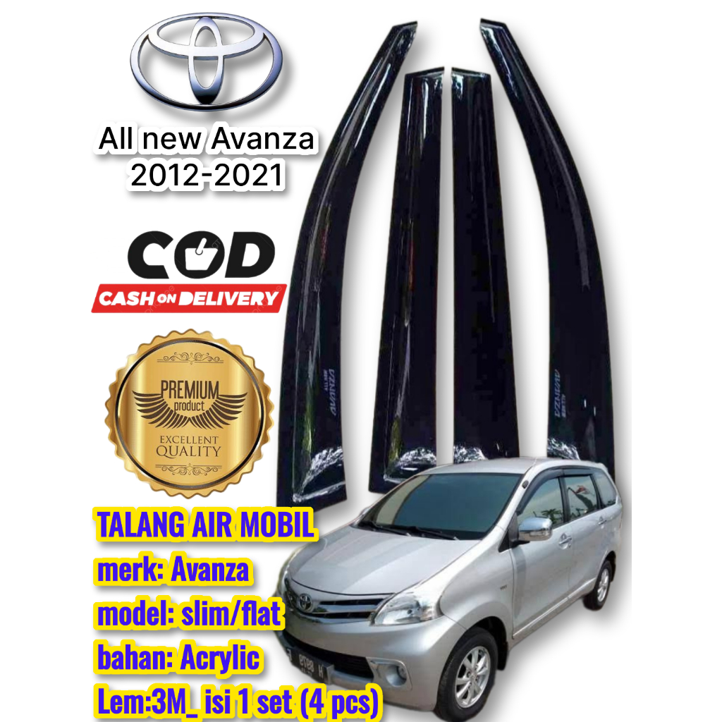 Jual Talang air mobil toyota all new avanza 2012-2021 model slim cembung/flat datar rata 1set ...