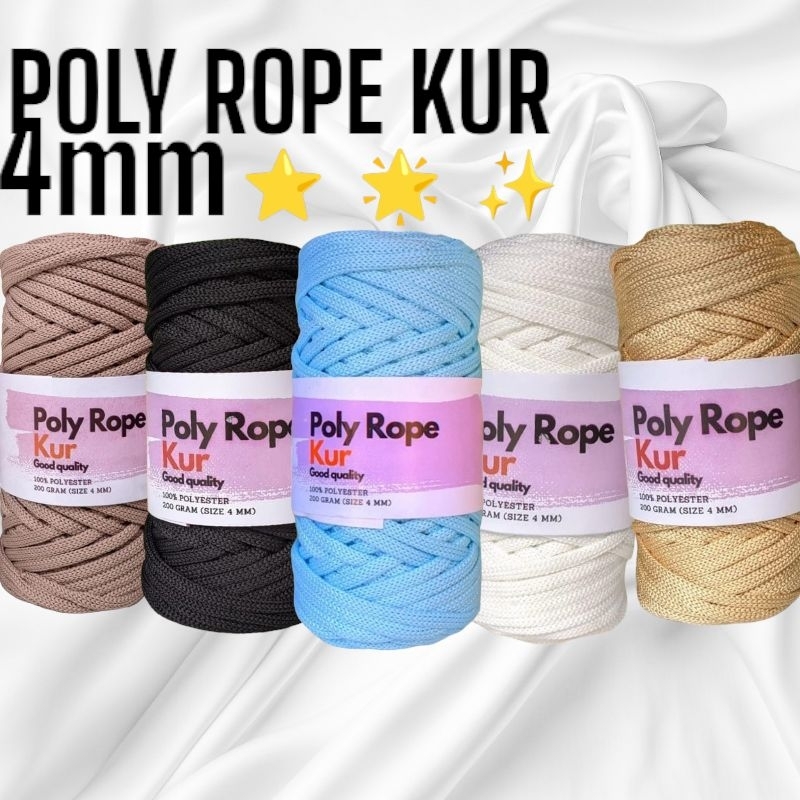 Jual BENANG RAJUT POLYESTER POLY ROPE KUR 4MM 200GRAM | Shopee Indonesia