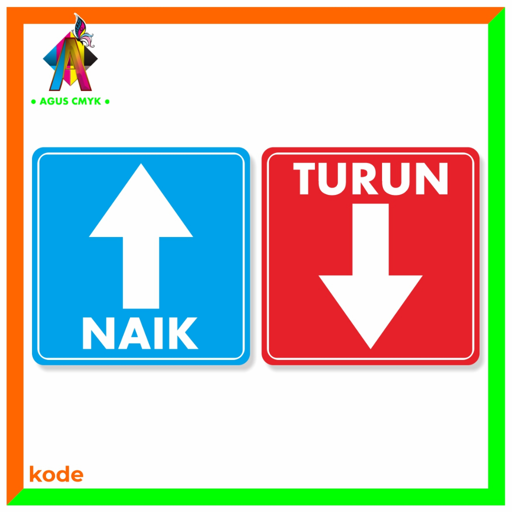 Jual STIKER SIGN PANAH NAIK TURUN PETUNJUK TANGGA JALAN LANTAI DINDING ...