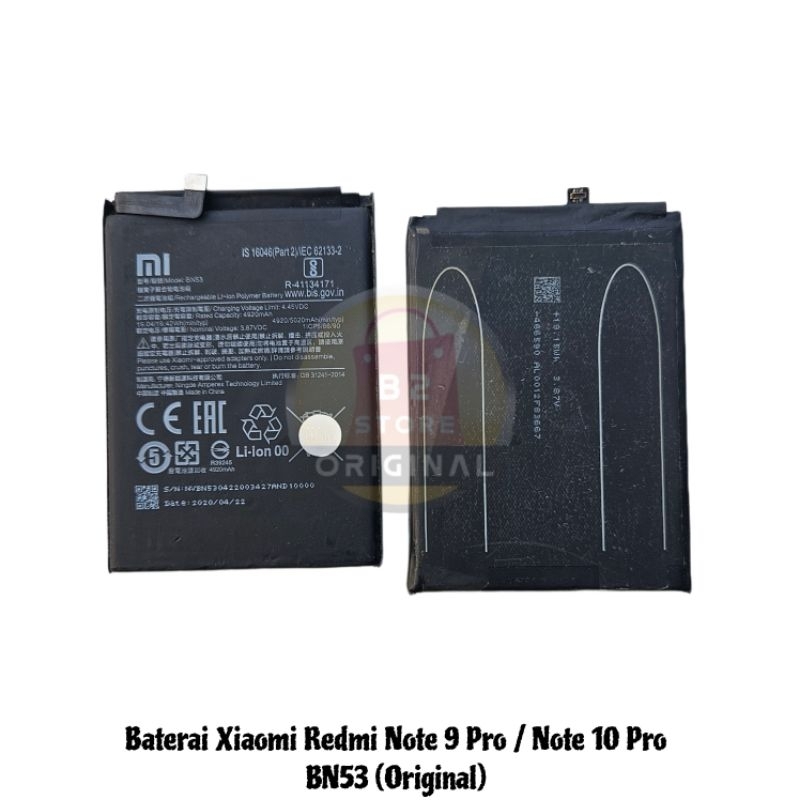 Jual BATERAI XIAOMI REDMI NOTE 9 PRO / NOTE 10 PRO BN53 BATTERY BATRE | Shopee Indonesia