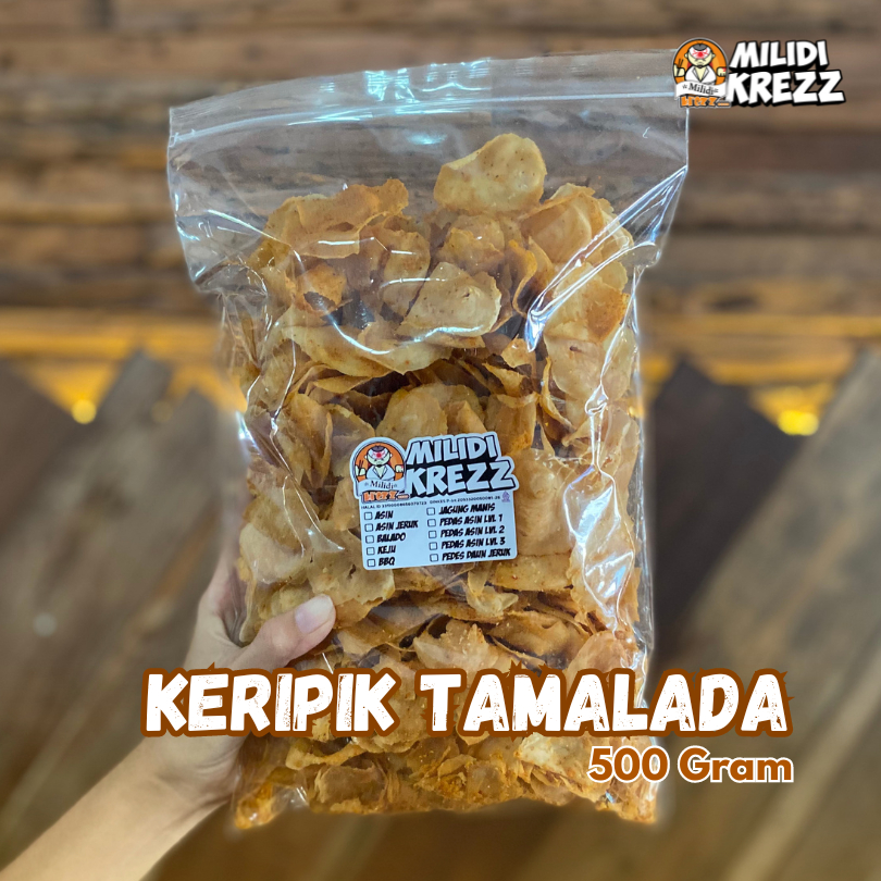 Jual Tamalada 500 gram kripik tamalada pedas keripik gandum | Shopee ...