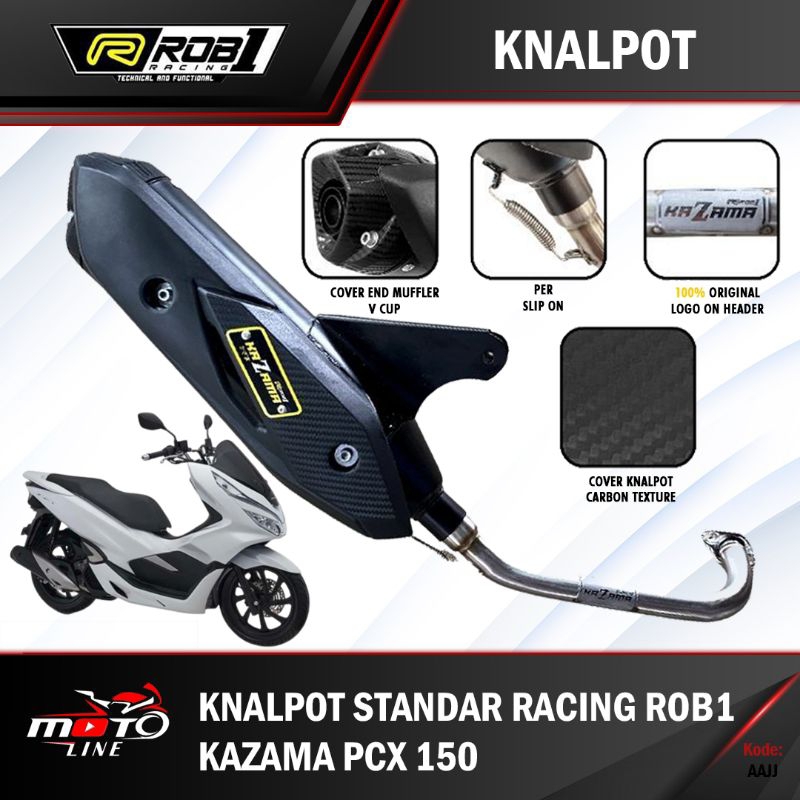 Jual Knalpot ROB1 Standard Racing KAZAMA V CAP PCX 150 | Shopee Indonesia