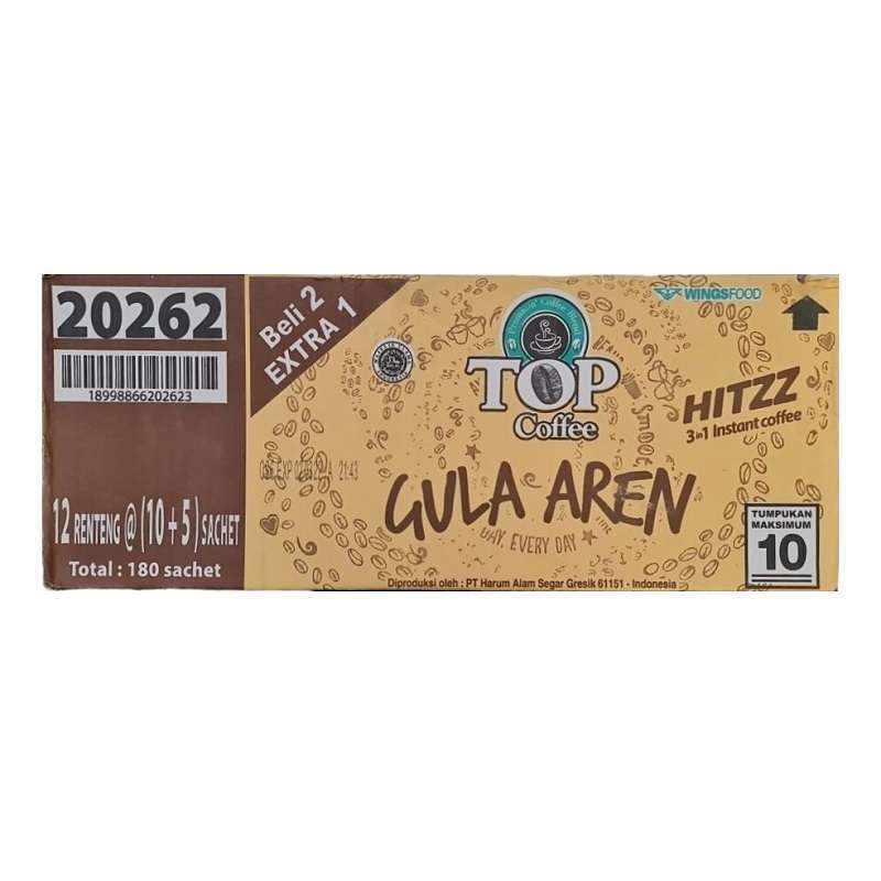 Jual Top Coffee Gula Aren Kopi Instan [22 g/ 180 Sachet/ Karton ...