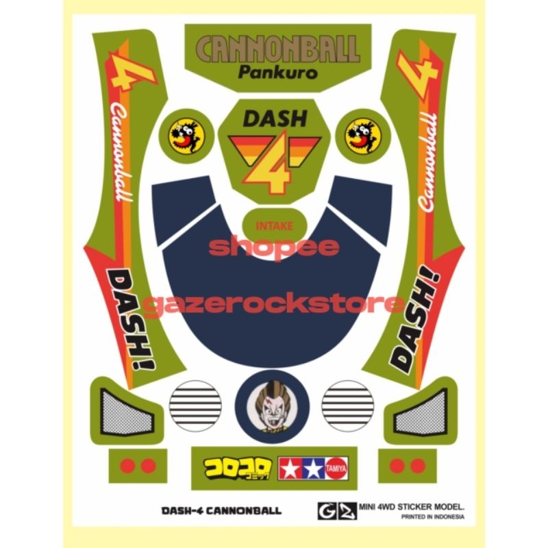 Jual Stiker Tamiya Dash-4 Cannonball Cutting Vinyl | Shopee Indonesia