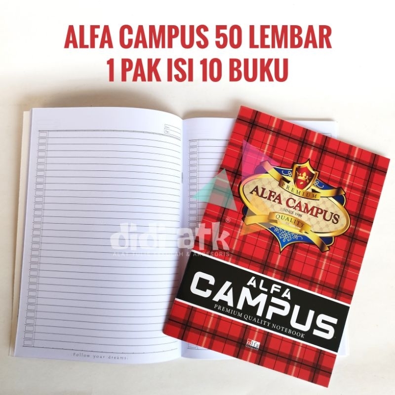 Jual Buku Tulis Boxy Alfa Campus 50 Lembar 1 Pak Isi 10 Buku | Shopee ...