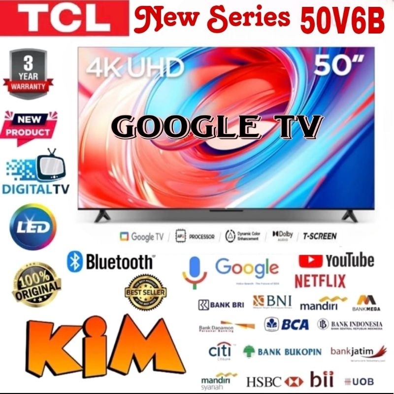 Jual TCL 50V6B Smart TV 50 inch Google TV 4K UHD - T-Screen - Dolby ...