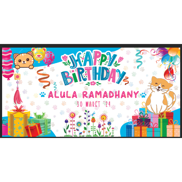 Jual Spanduk Ultah Custom Tema Kucing | Shopee Indonesia