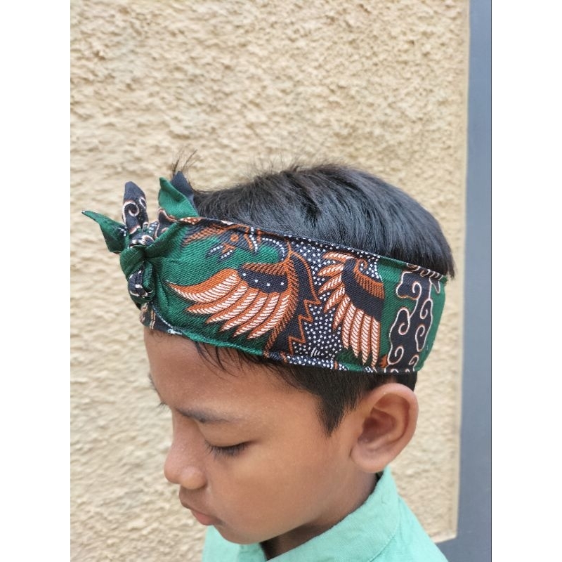 Jual makuta wangsa iket sunda motif batik singopayung hijau | Shopee ...
