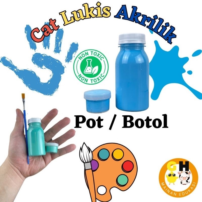 Jual Cat Lukis Anak Akrilik Non Toxic Mudah di Cuci Kanvas Melukis ...