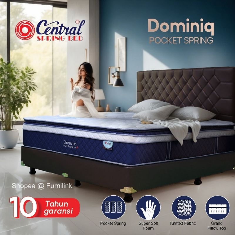 Jual CENTRAL - Springbed Deluxe Dominiq Pocket Spring 35 cm | Shopee ...