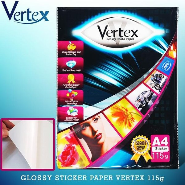 Jual Kertas Photo Stiker Vertex A4 115g / VERTEX Glossy Foto Paper ...