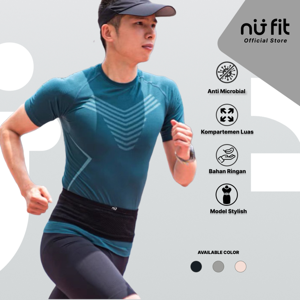 Jual Nu Fit - (HITAM dan ABU) Tas Lari Pria - Tas Pinggang Olahraga ...