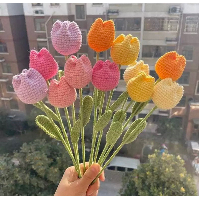 Jual (CUSTOM) Bunga Handmade Rajut Tulip Hadiah Wisuda Ulang Tahun ...