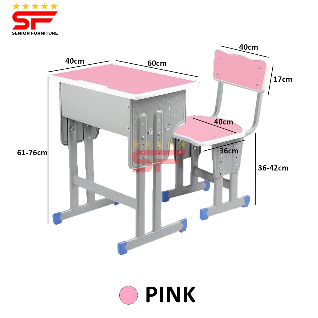 Jual Meja belajar meja kursi sekolah meja siswa 1 set PINK | Shopee ...