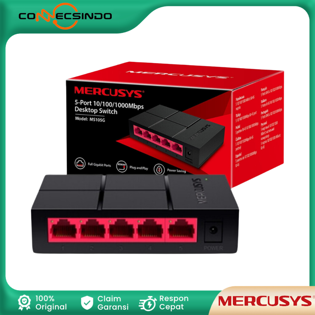Jual Desktop Switch HUB MERCUSYS MS105G 5 Port Gigabit 10/100/1000Mbps ...