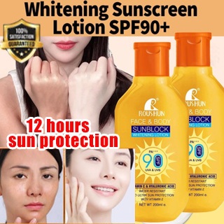 Jual Whitening Sunscreen Glowing Up Sunscreen Cream Pelembab Kulit Suncare Lotion SPF 90 PA ...
