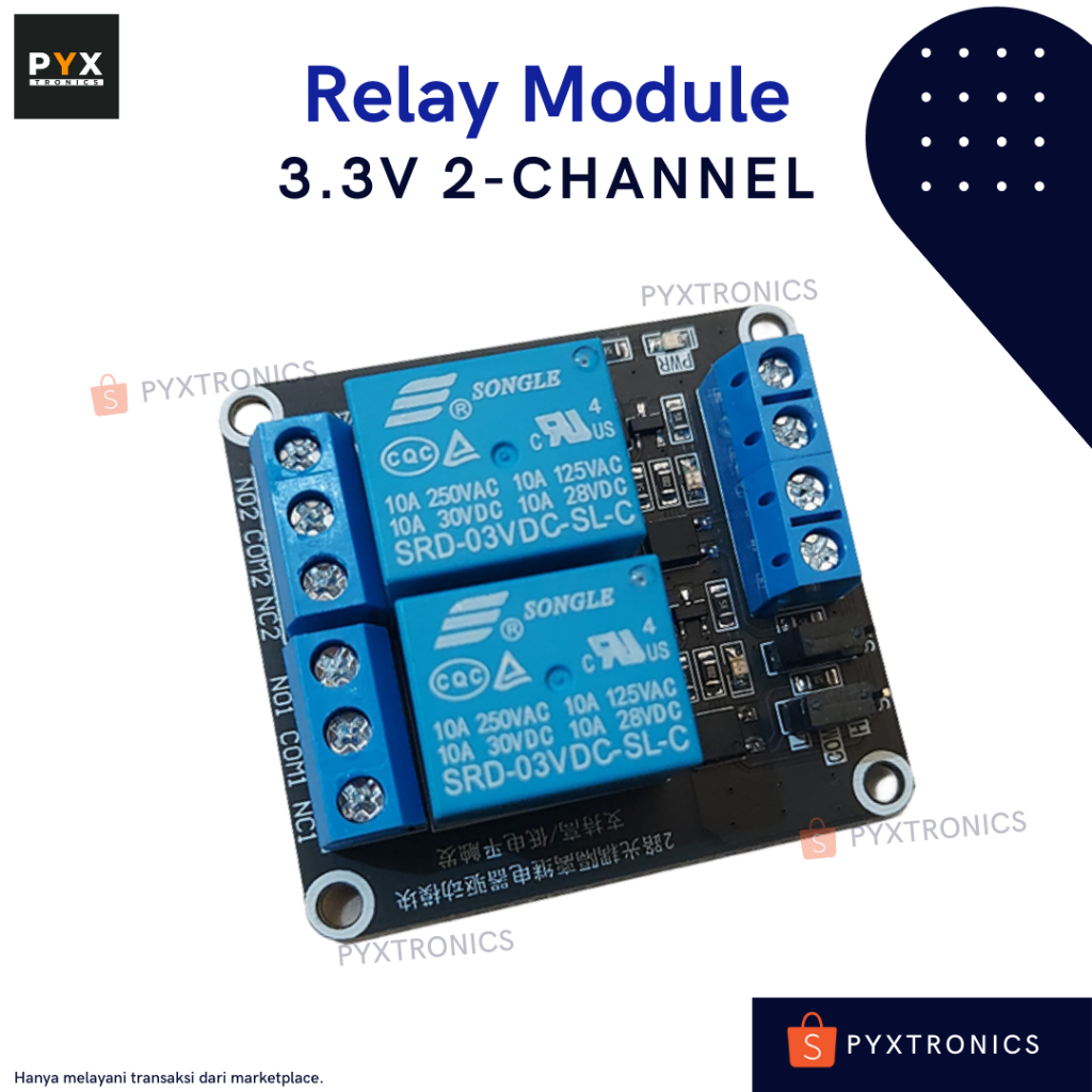 Jual Relay Module 3.3V 3V 2 Channel Optocoupler High Low Input Mode 2 CH for ESP32 STM32 ...