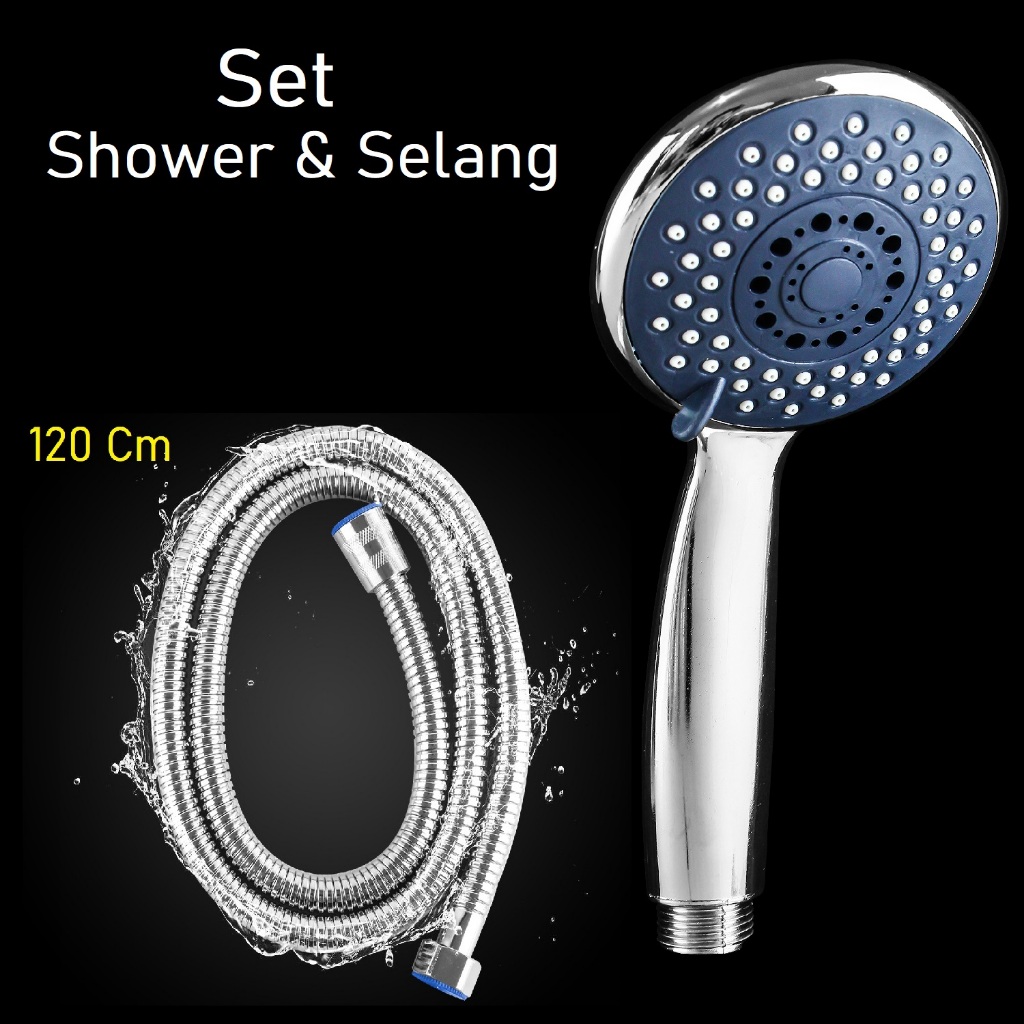 Jual Homeneeds Shower Set Selang 120 Cm / Selang 150 Cm Hand Shower Tangan Shower Genggam HS-73 ...