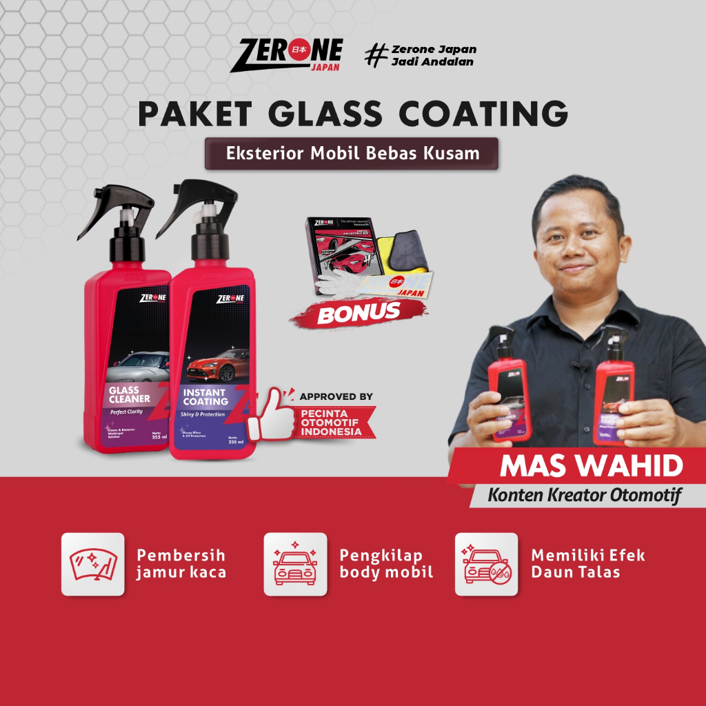 Jual PAKET GLASS COATING Zerone Japan Pembersih Jamur Kaca Pengkilap ...