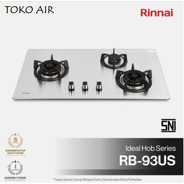 Jual Kompor Tanam Stainless Rinnai 3 Tungku RB 93 US / RB-93US | Shopee ...