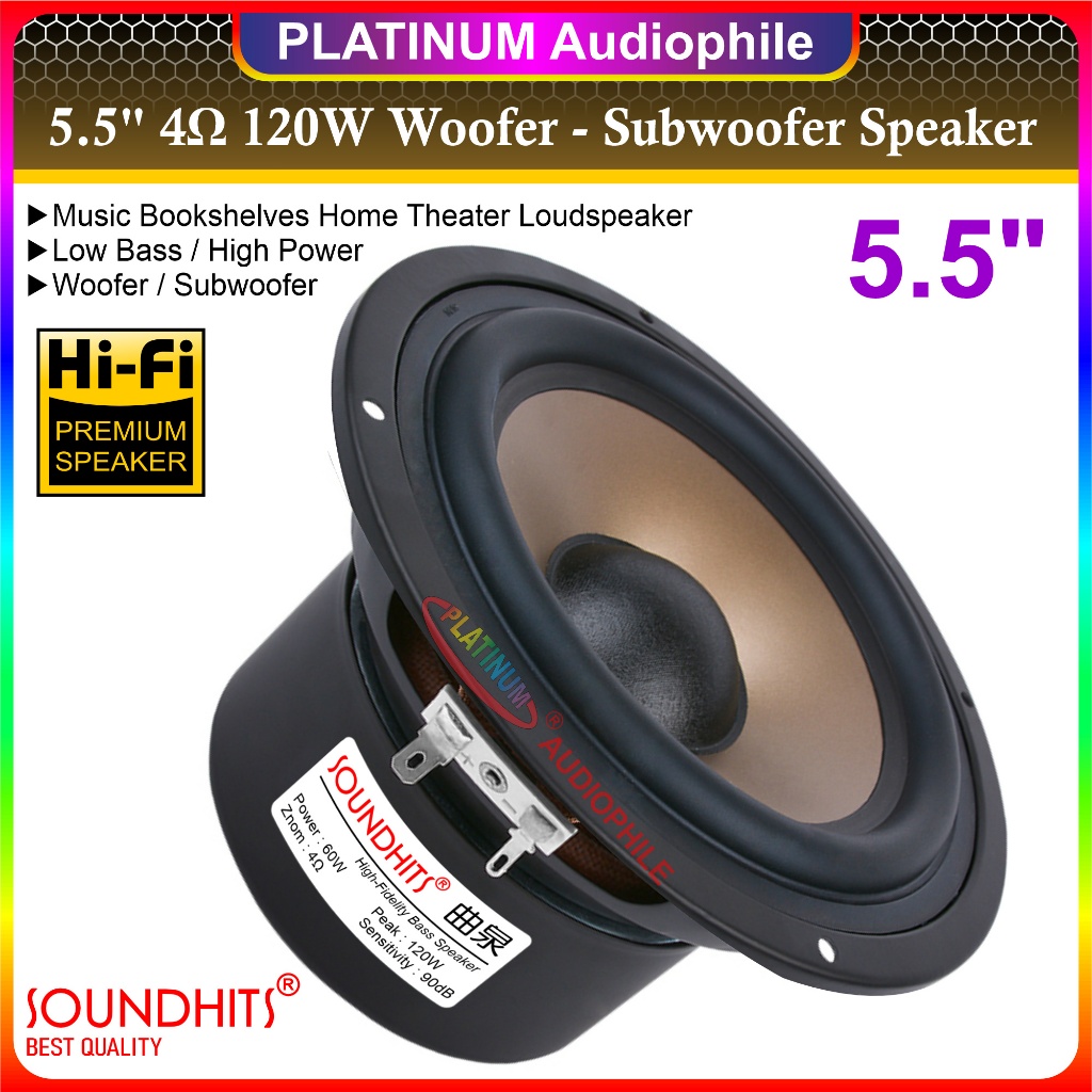 Jual Speaker Subwoofer 5.5 Inch Woofer Bass 5.5" 4 ohm 120 Watt Hifi ...