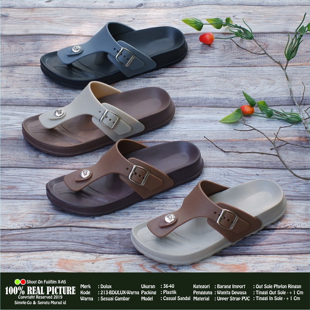 Jual sendal cewek kekinian dulux 213B ukuran 36-40 | Shopee Indonesia