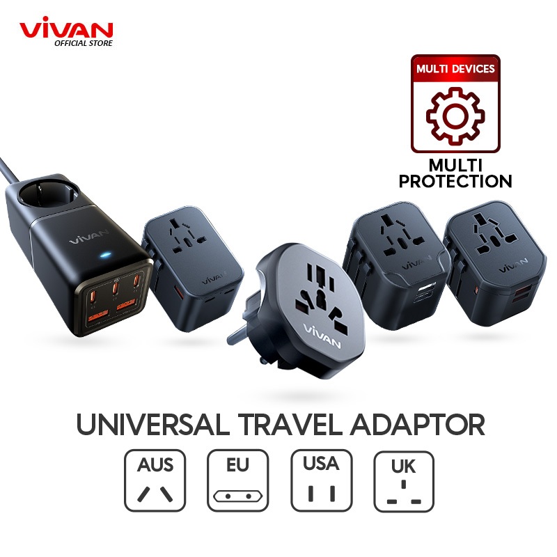 Jual VIVAN VPS-T Series Travel Adaptor Fast Charging GaN 75W 5A ...
