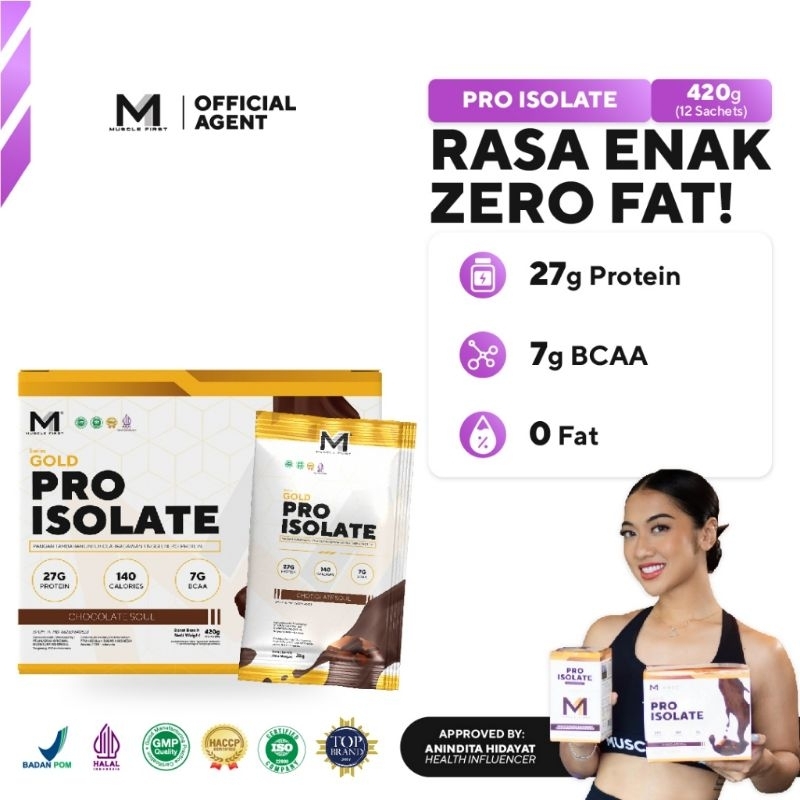 Jual (BOX) MUSCLE FIRST M1 PRO ISOLATE Kemasan Box isi 12 Sachet / 420 ...