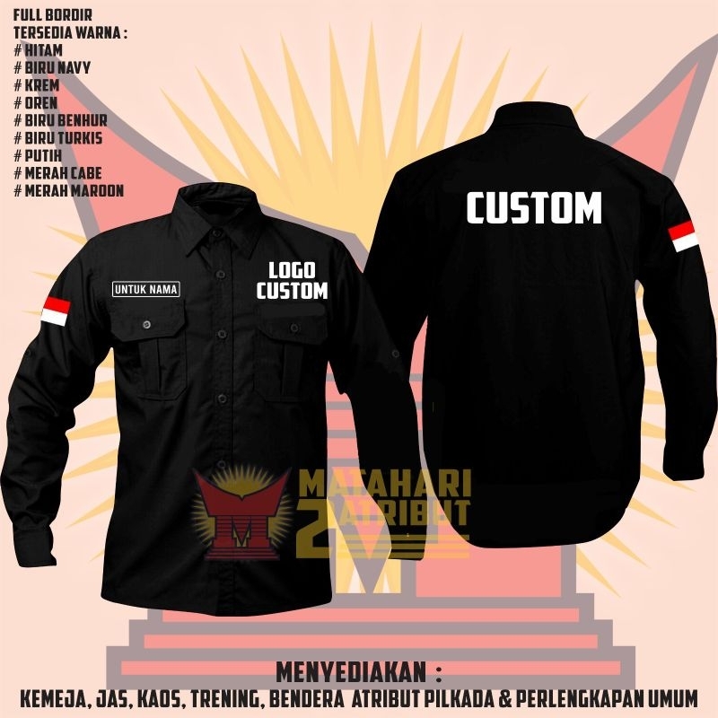 Jual KEMEJA CUSTOM KEMEJA LAPANGAN FREE LOGO | Shopee Indonesia