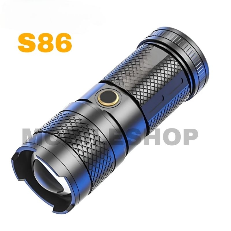 Jual SENTER TANGAN LED S86 - ZOOM JARAK JAUH CAS TYPE-C - MODE EMERGENCY - TAHAN LAMA | Shopee ...