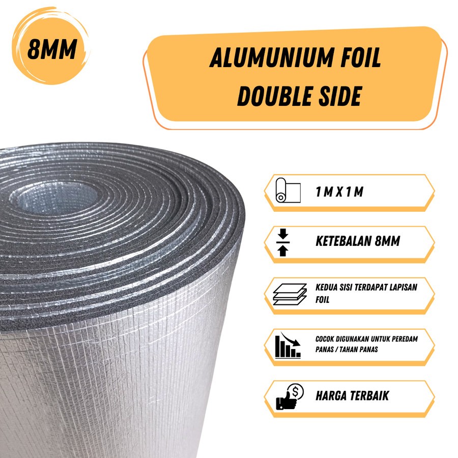 Jual ALUMUNIUM FOIL ATAP DOUBLE SIDE / ATAP - TEBAL 8MM PER 1M | Shopee ...