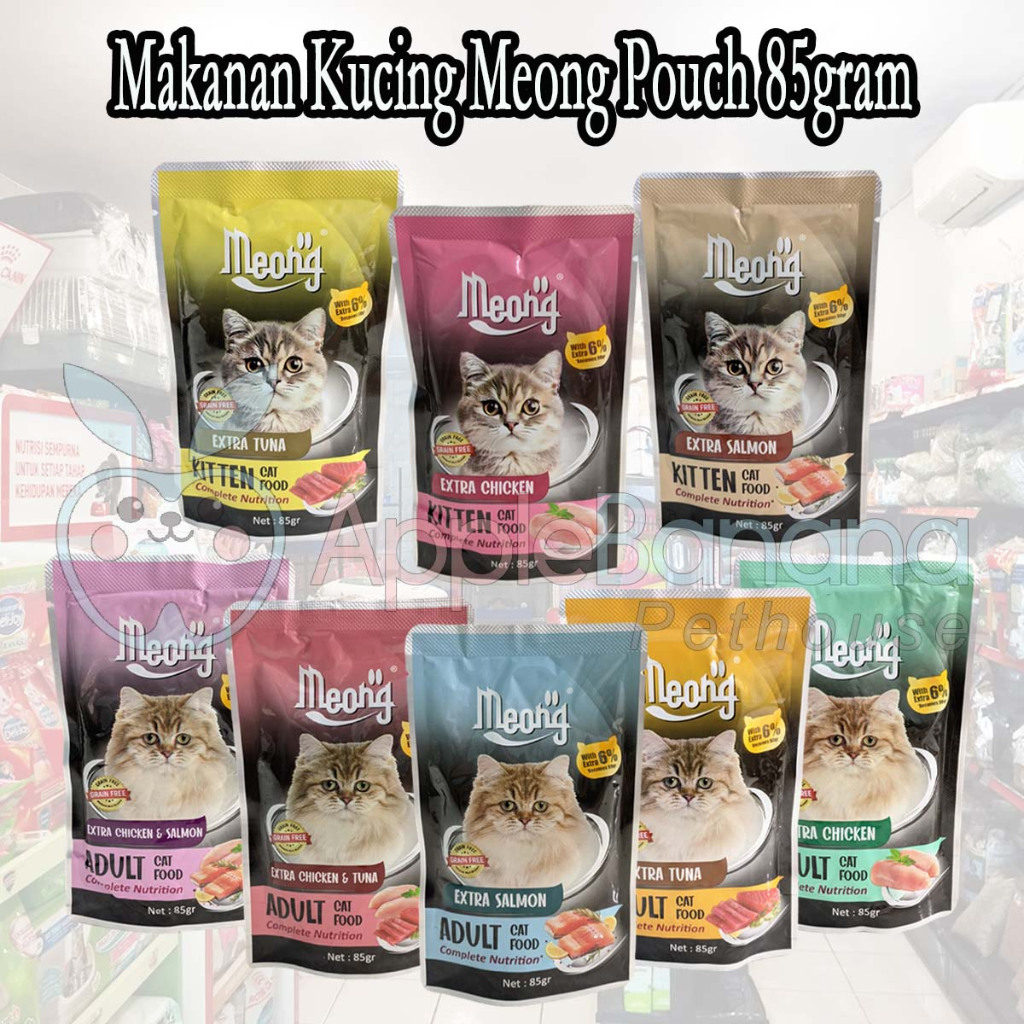 Jual Makanan Kucing Basah Meong pouch 85 gram - Wet Food Sachet 85 gr ...