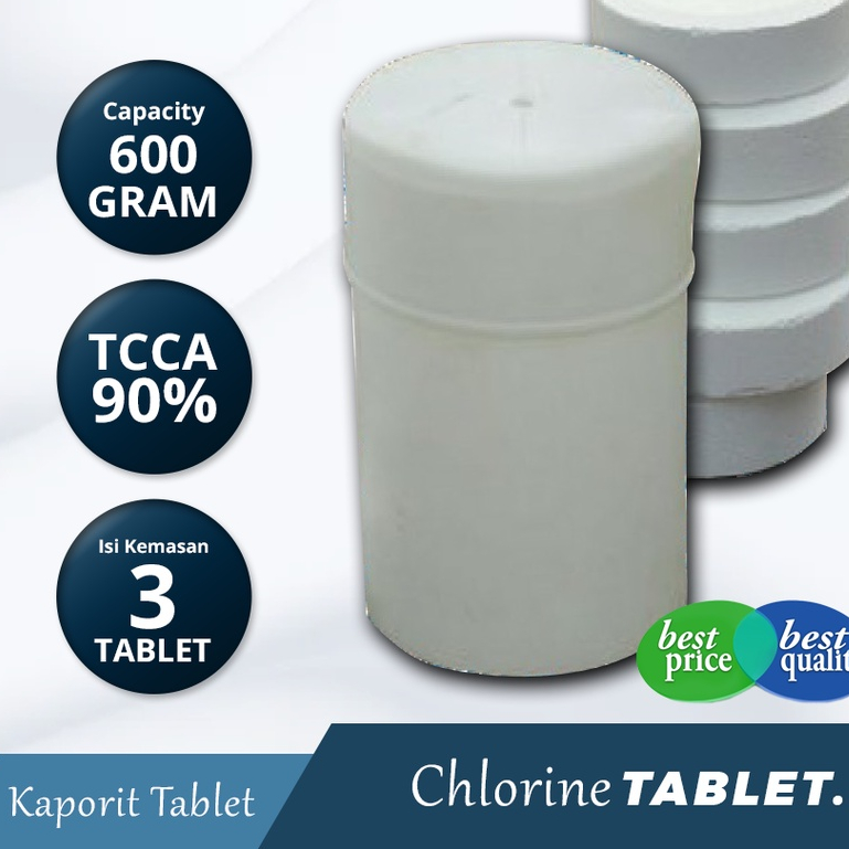 Jual KAPORIT TABLET KLORIN CHLORINE TABLET 3 KEPING 600 GR | Shopee ...