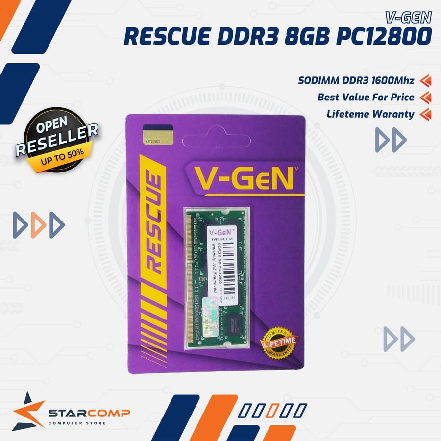 Jual V-GeN 8GB DDR3 1600Mhz SODIMM RAM Laptop VGen RESCUE | Shopee ...