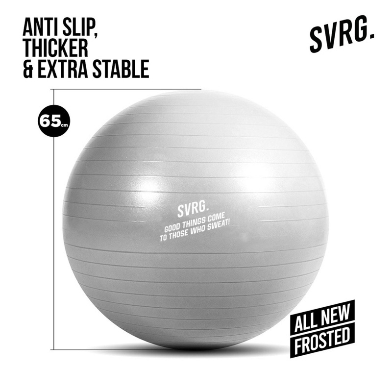 Jual Svarga Gym Ball Yoga Ball Therapy Ball PVC Premium Charcoal ...