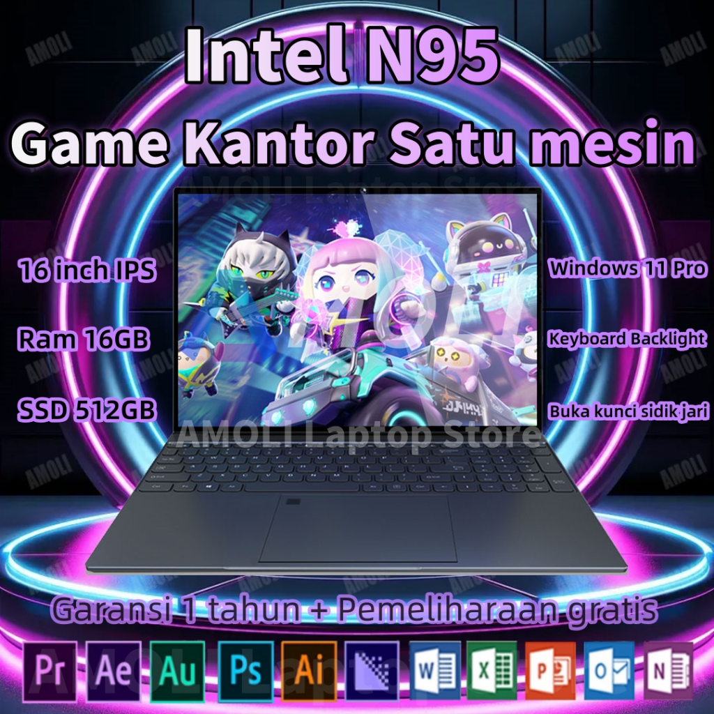 Jual 「Terbaru 2024 promo」AMOLI Laptop baru 16" inch Intel N95 RAM 16GB ...