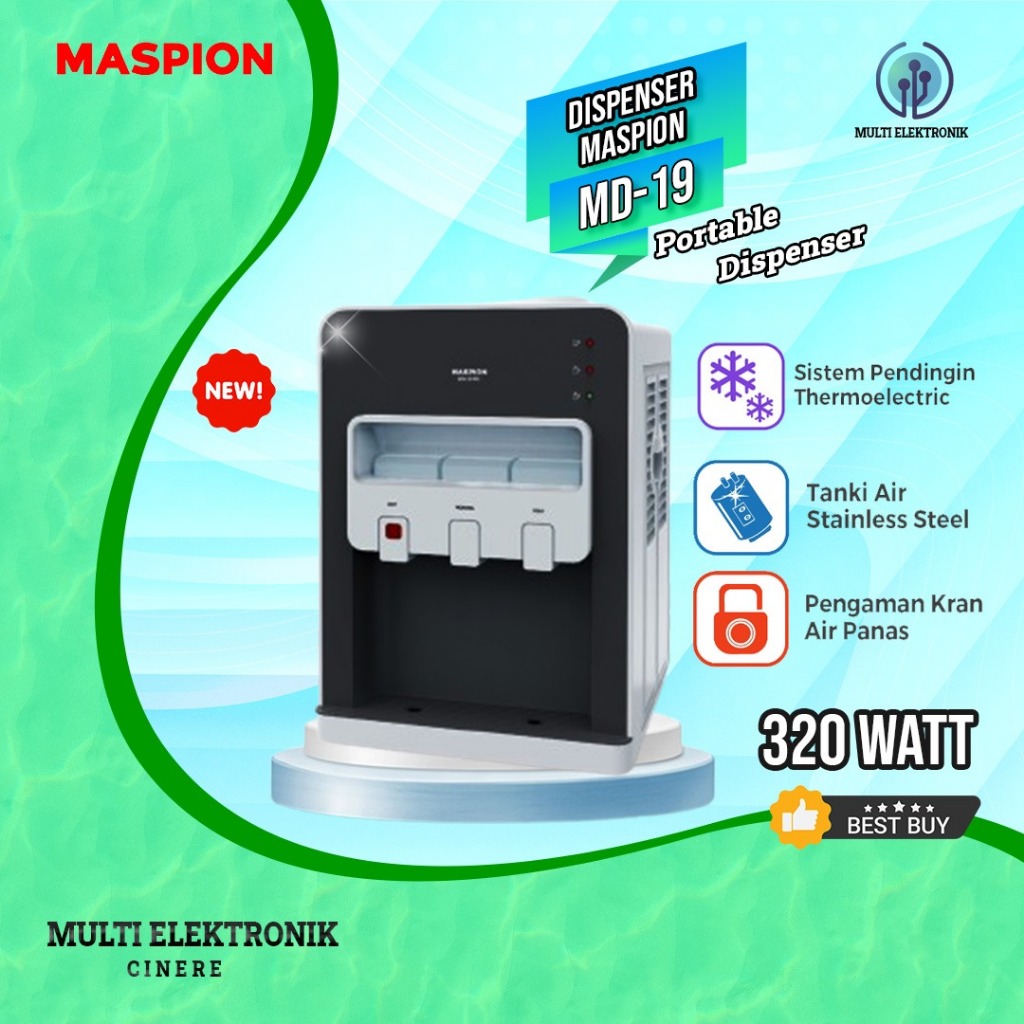 Jual Dispenser Portable Maspion MD 19 PAS - 3 Keran (Panas, Dingin, Normal) | Shopee Indonesia