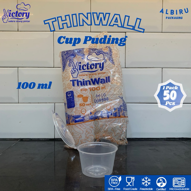 Jual [CUP PUDDING 100ml] Cup Sauce Cup Pudding Sambal Victory Thinwall ...