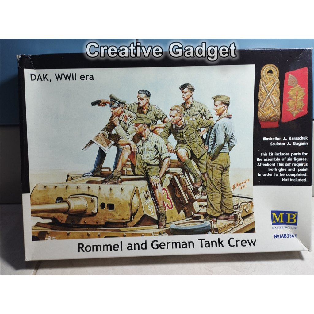 Jual Rommel and German Tank Crew DAK - Model Kit Master Box 1/35 - 6 ...