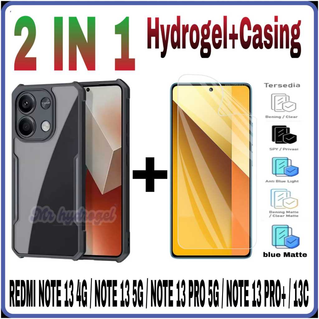 Jual PAKET 2 IN 1 AntiGores Hydrogel + CASING ARMOR HP FOR REDMI NOTE ...