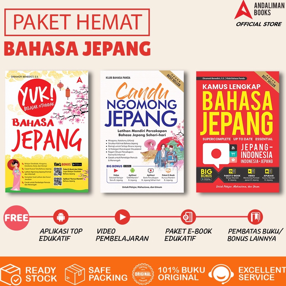 Jual KODE L2T Buku BELAJAR BAHASA JEPANGPAKET HEMAT BAHASA JEPANG 6 YUK ...