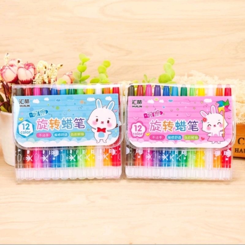 Jual CRAYON PUTAR MINI ISI 12 WARNA / CRAYON PUTAR HIGH PIGMENTED 12 ...