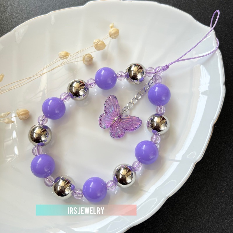 Jual Phone Strap Beads Ungu Series/ Tali Lanyard Handphone Manik Pita ...